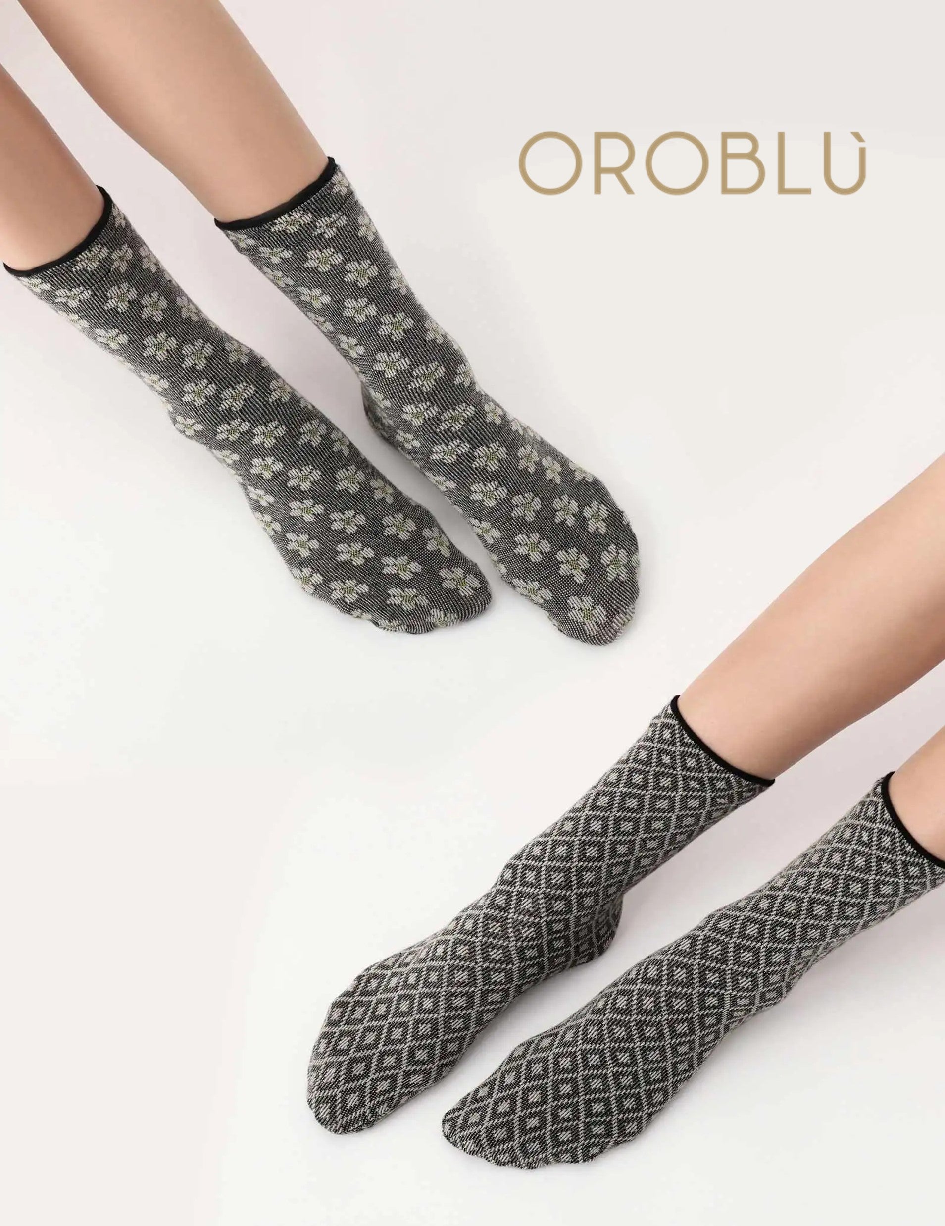 Oroblu Double Fantasy Socks Black (Twin Pack) – Starts With Legs