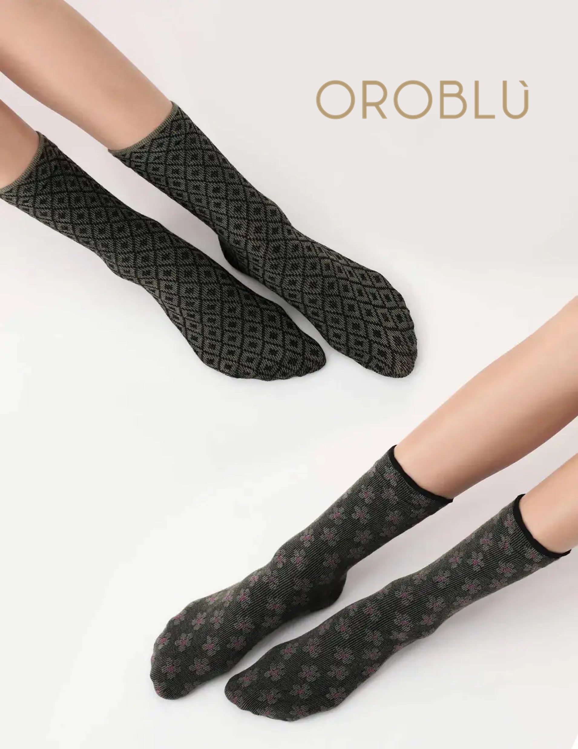 Oroblu Double Fantasy Socks Miltary (Twin Pack) – Starts With Legs
