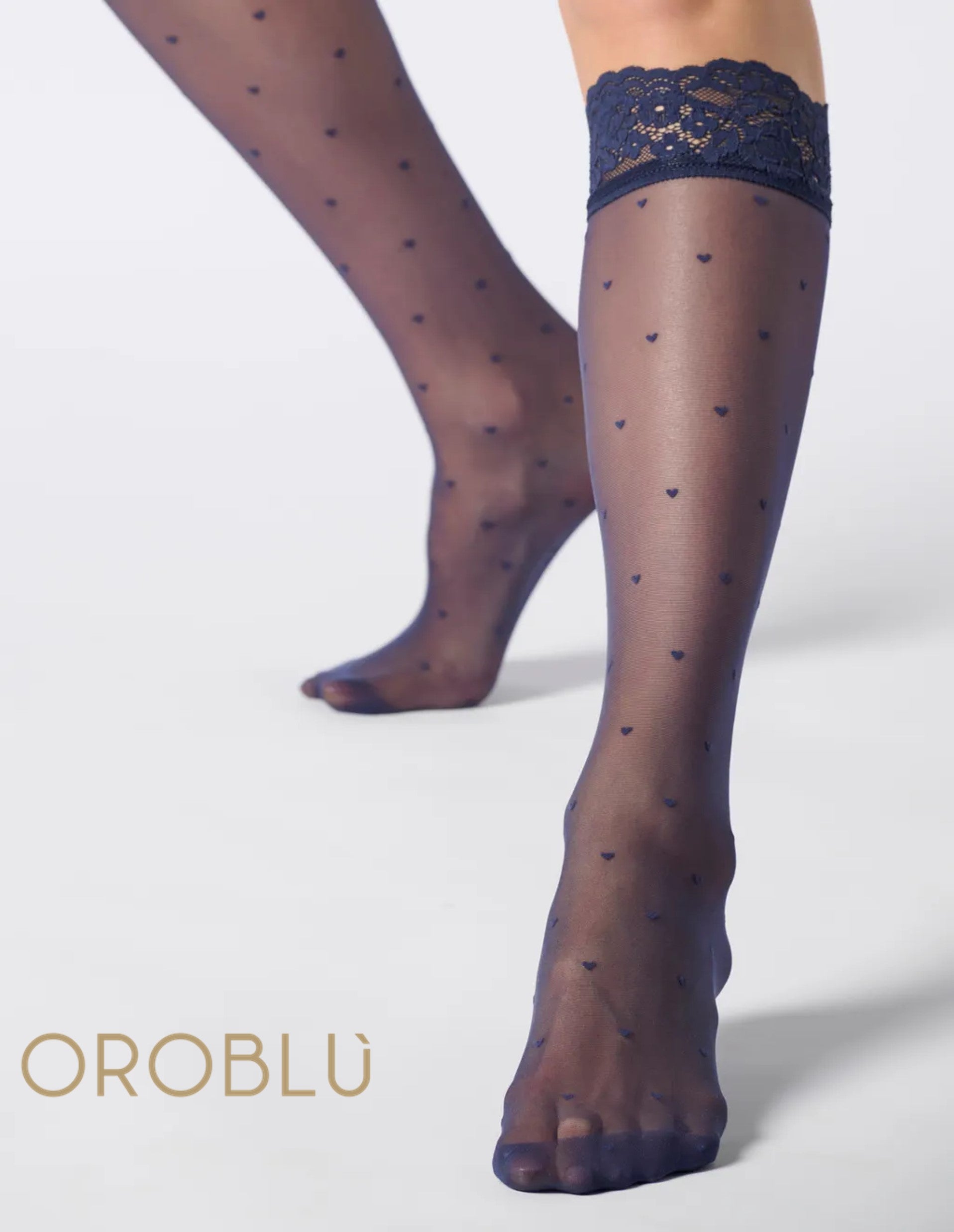 Oroblu Sweetie Knee High Socks Marine VOBC68149 – Starts With Legs